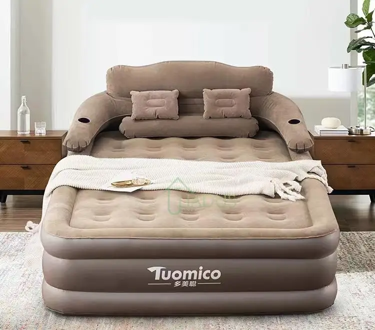 Inflatable-Bed-with-Backrest-Camping-Mattress-150-230-48cm-Heightening ...