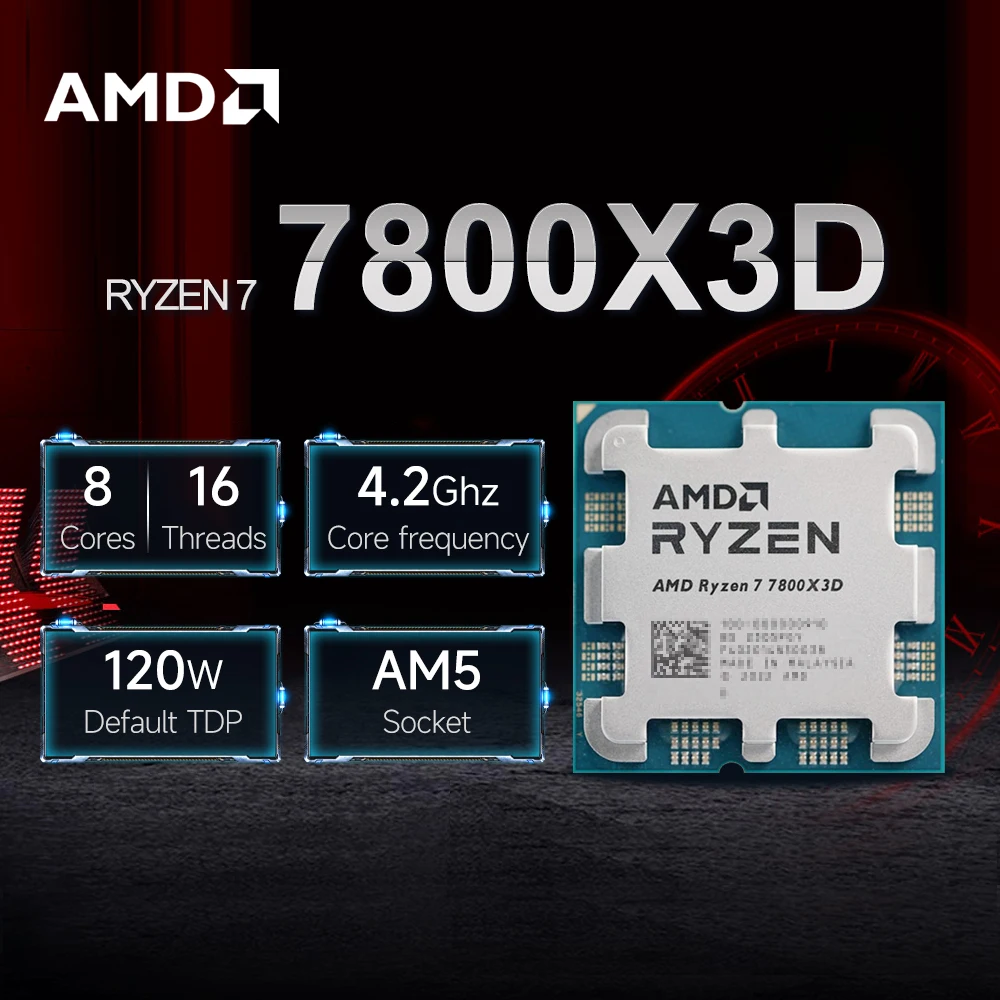 Nuevo procesador AMD Ryzen 7 7800X3D L3 = 96M 5NM DDR5 4,2 GHz 8 ...