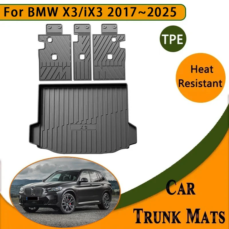 Car Rear Trunk Mats For BMW X3 iX3 G01 G08 2017-2025 Waterproof Trunk ...