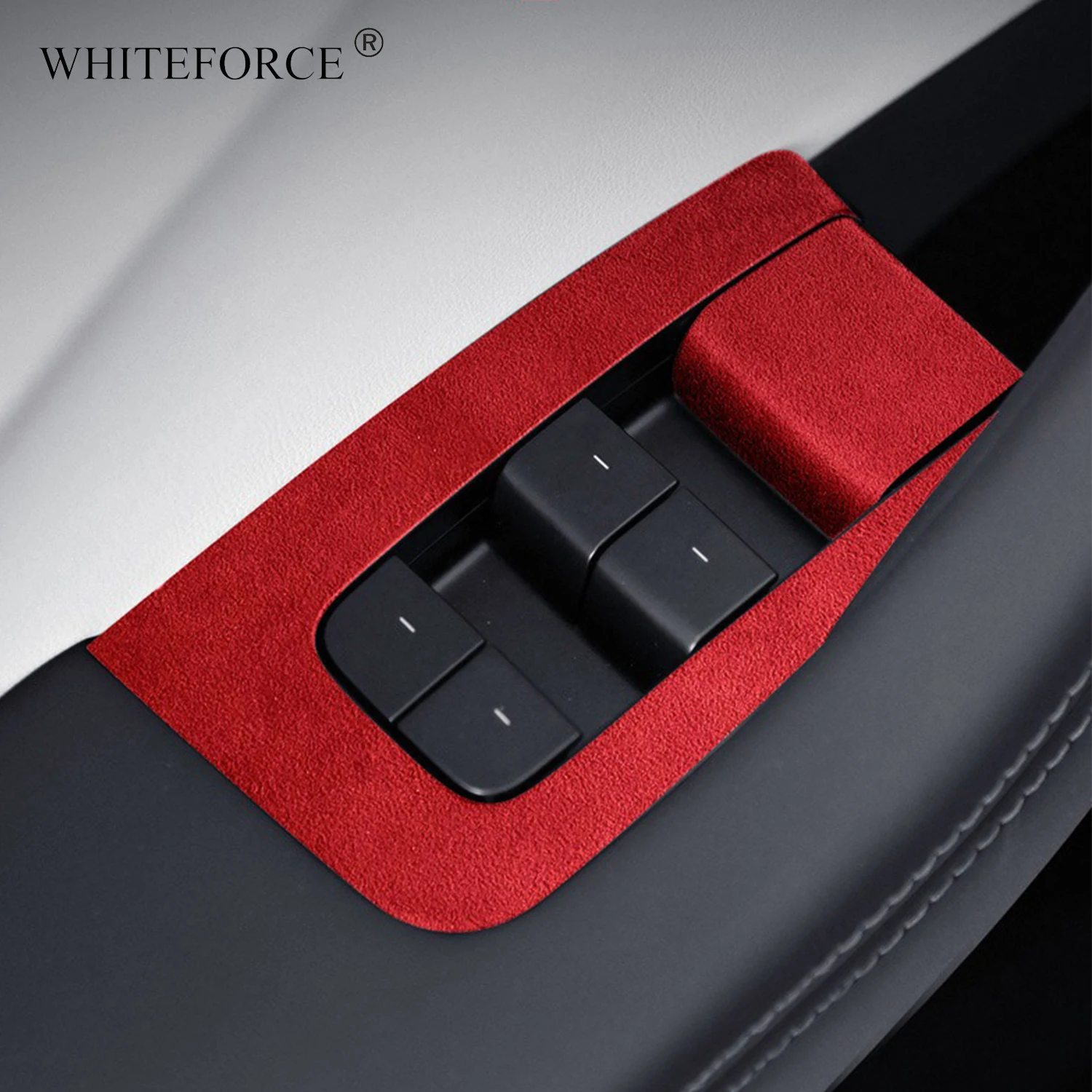 For Tesla Model Y Juniper Door Window Lift Button Panel Suede Sticker ...