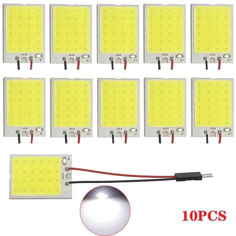 4/10 Pcs Car Interior Accessories 18/24/48 Smd T10 4w 12v Cob Car ...