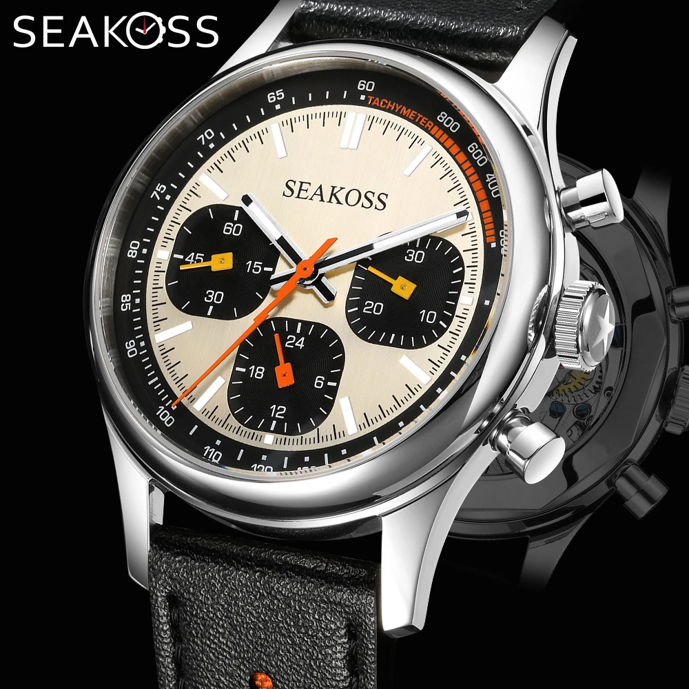 Seakoss Seagull Movement 1963 40mm Chronograph Mechanical Watch For Men ...
