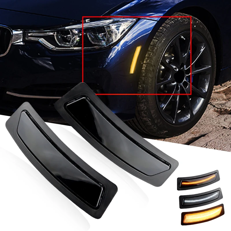 1Set-2PCS-For-2012-2013-2014-2015-BMW-F30-F31-3-Series-LED-Side-Bumper ...