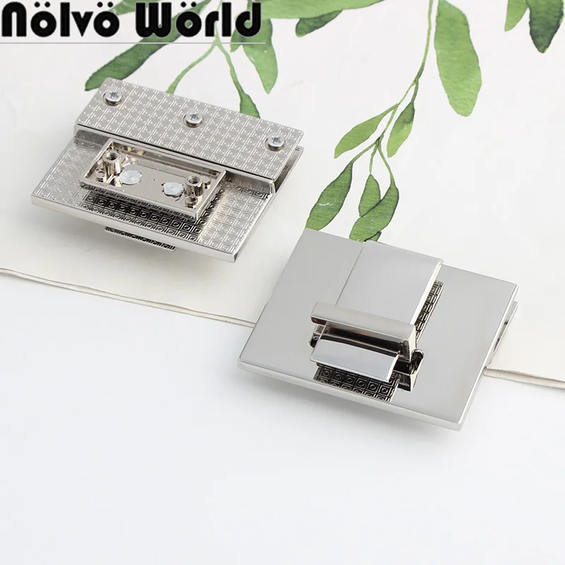 2-10Sets-White-Steel-Metal-Rectangle-Turn-Locks-For-Bags-Handbags ...