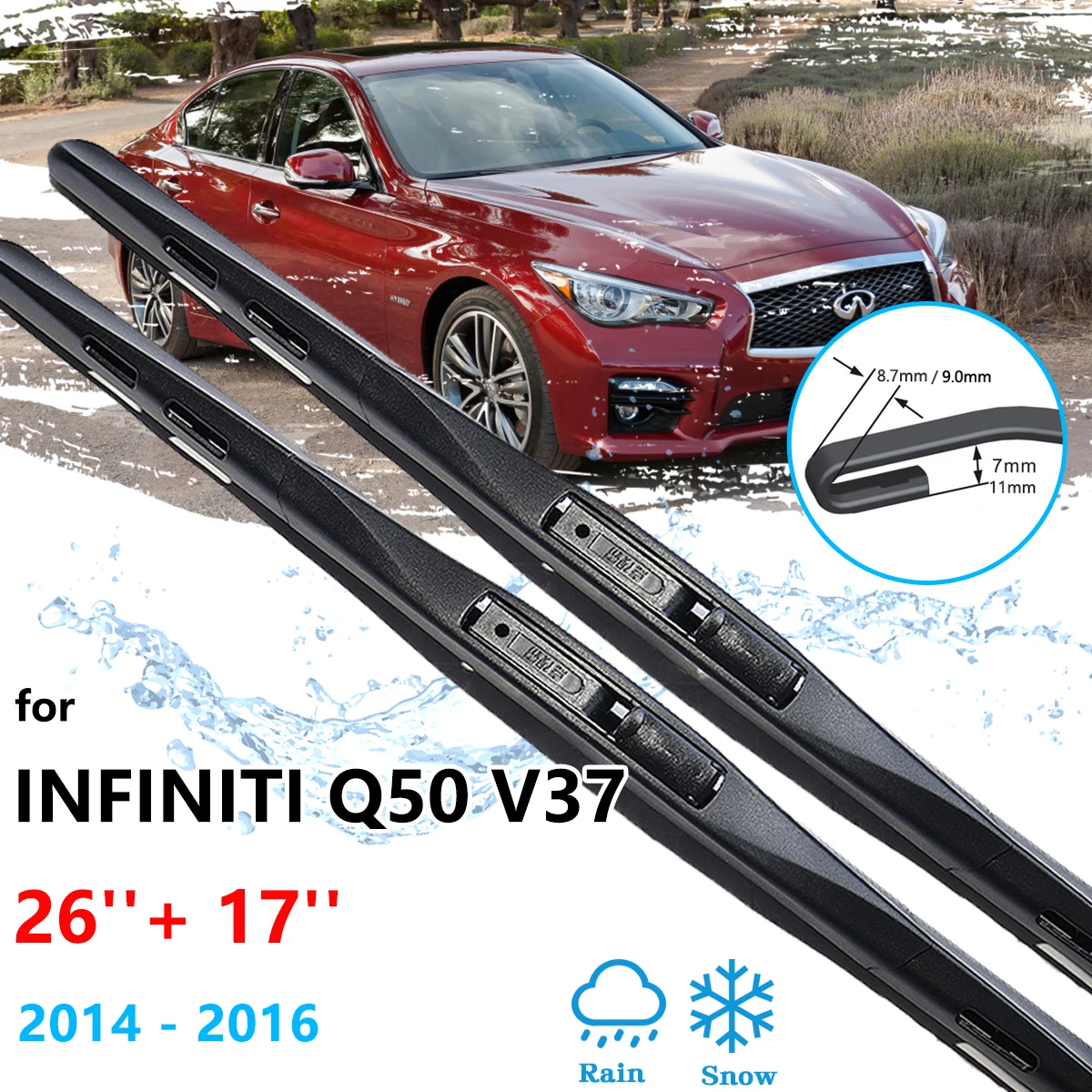 Infiniti Q50 Wiper Blades Size