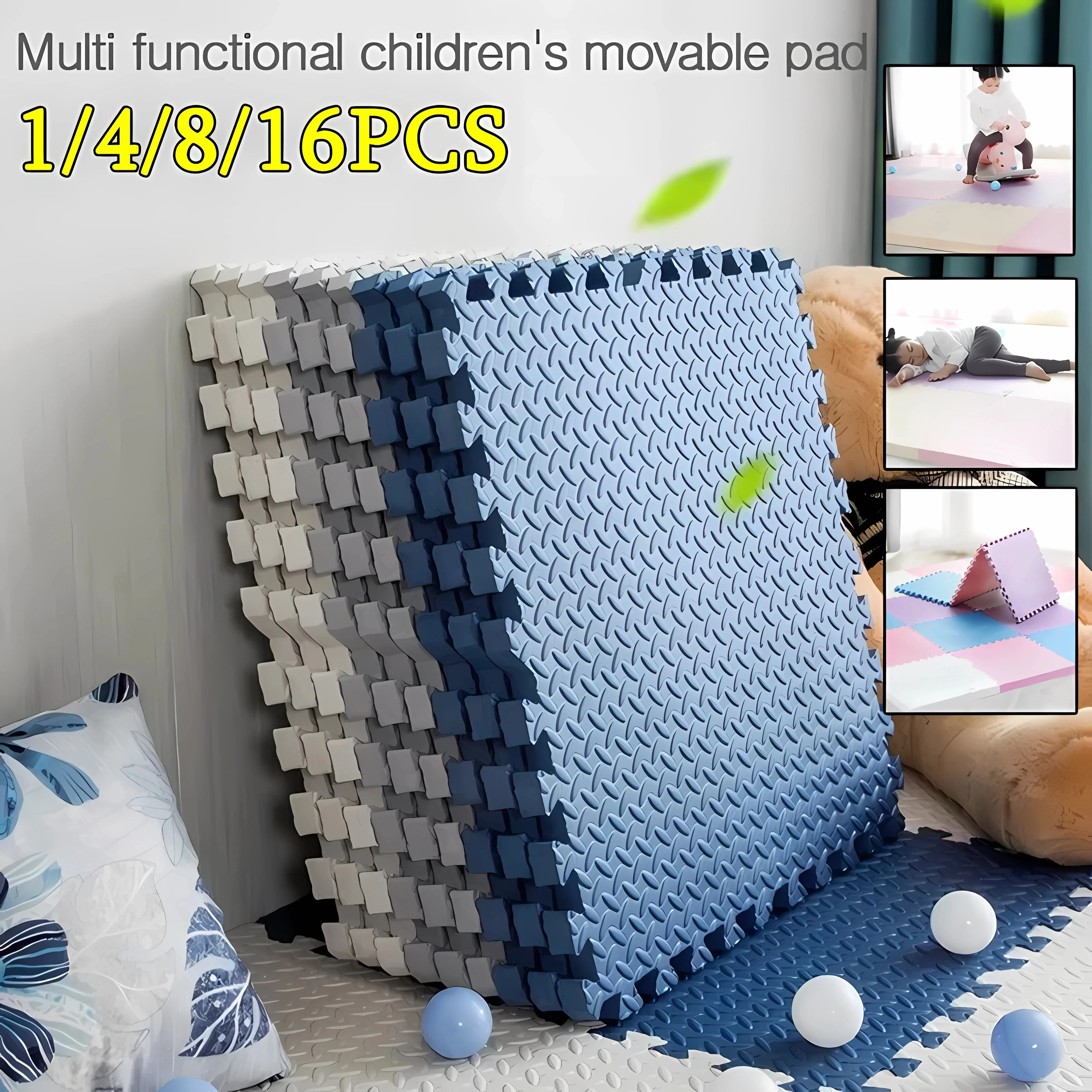 16PCS-30-30cm-Sports-Gym-Mat-Protection-EVA-Leaf-Grain-Floor-Mats-Yoga ...