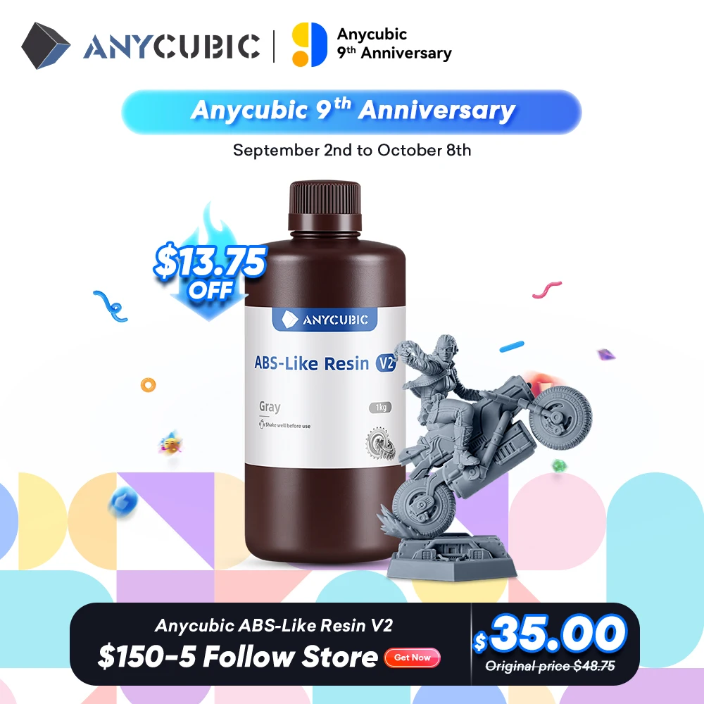 Newest-ANYCUBIC-ABS-Like-Resin-V2-Water-Washable-405nm-Photopolymer ...