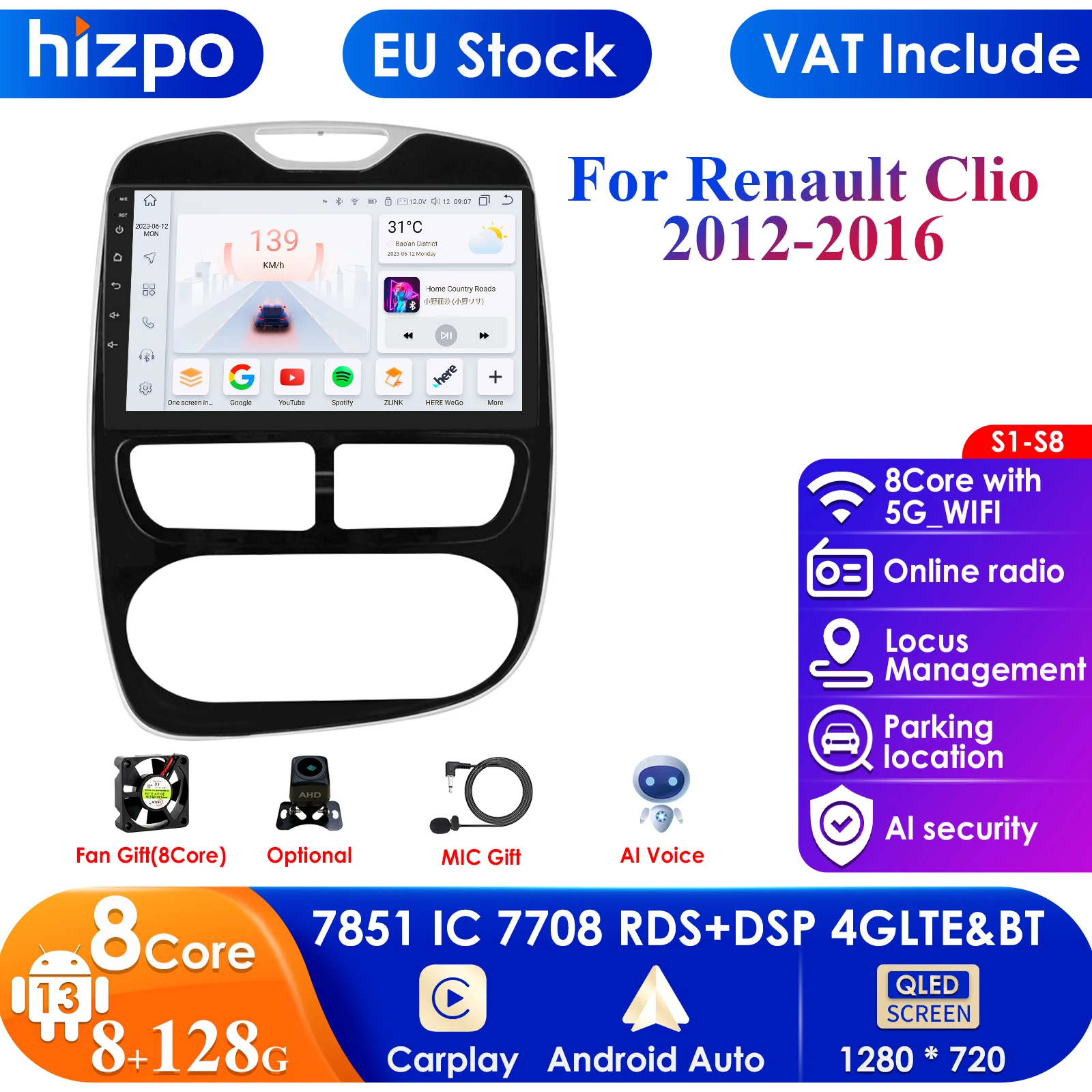 2Din-Android-Car-Radio-Multimedia-Player-for-Renault-Clio-4-2012-2013 ...