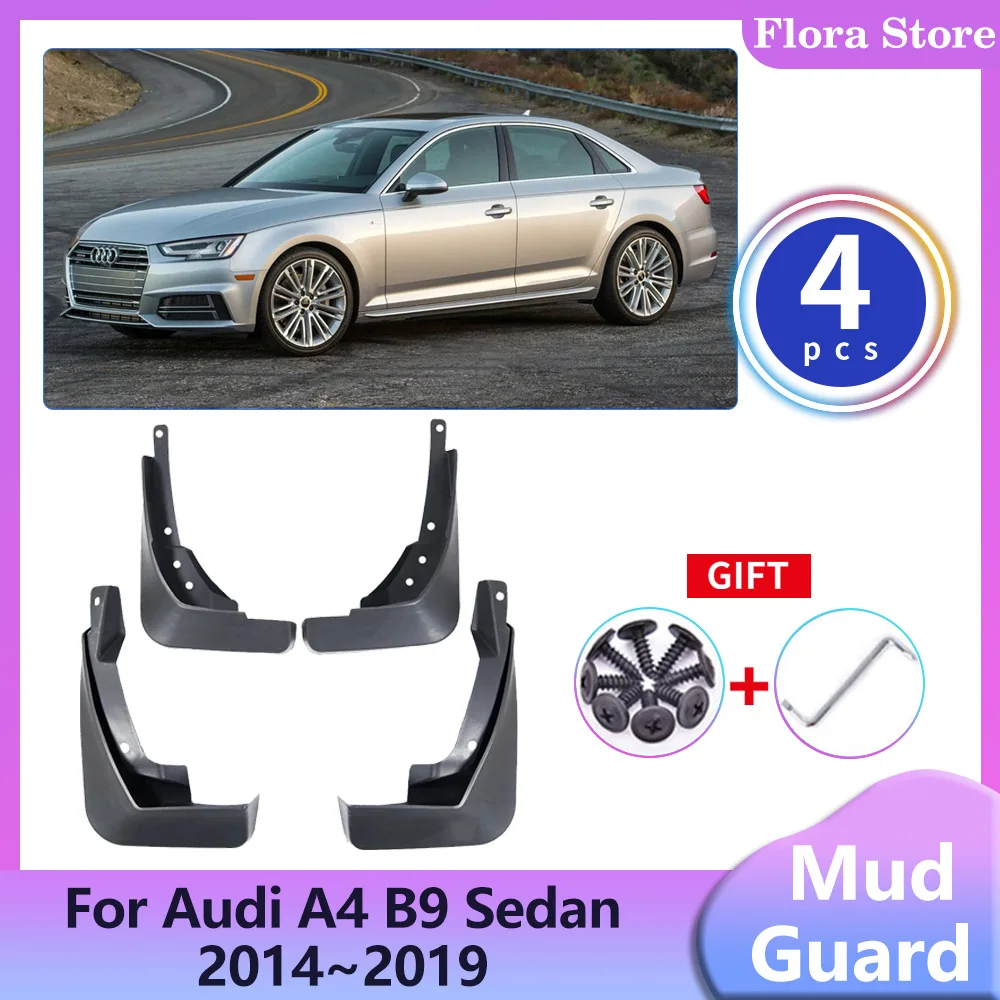 Car-Mudguards-for-Audi-A4-B9-Sedan-2014-2015-2016-2017-2018-2019-Rear ...
