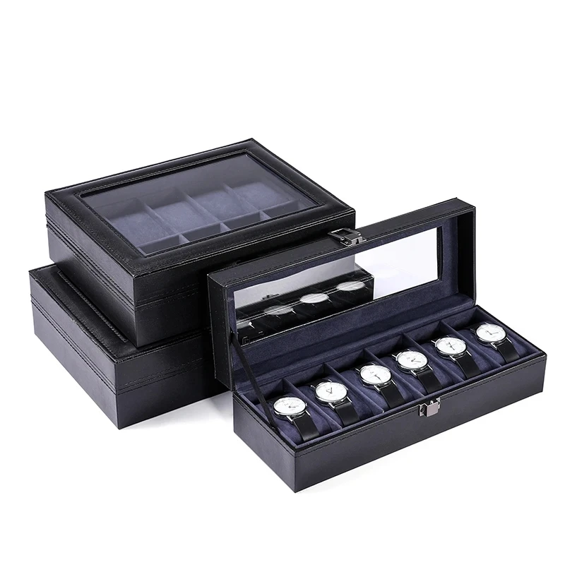 New-PU-Leather-Watch-Box-6-10-12-Girds-Watch-Collection-Storage-Display ...