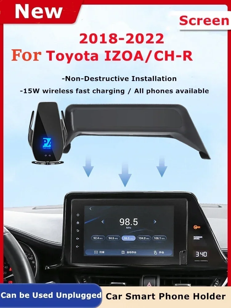2018-2022-For-Toyota-IZOA-CHR-Car-Screen-Phone-Holder-Wireless-Charger-Navigation-GPS-Phones ...