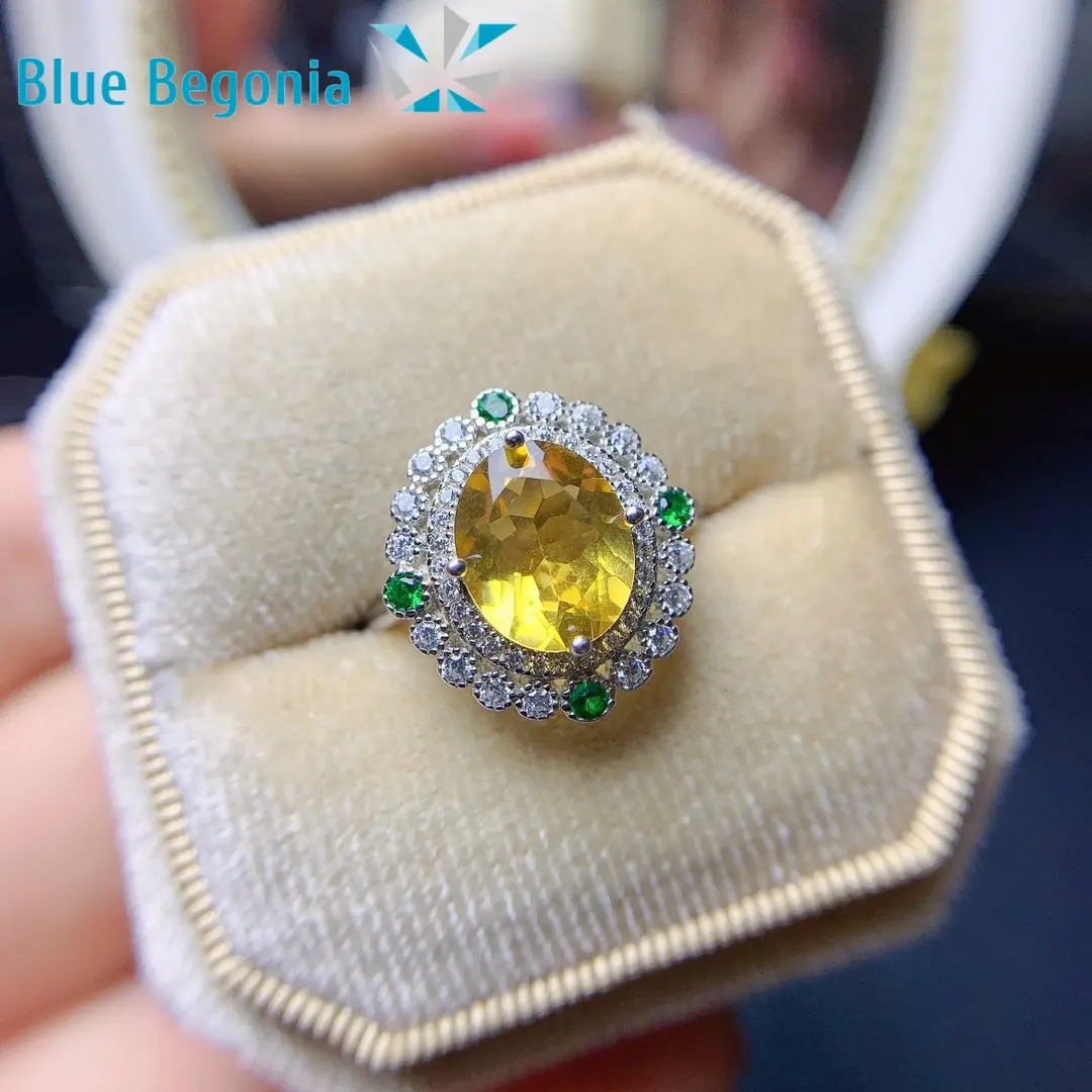 Natural-Brazilian-Citrine-Ring-8-10mm-Gemstone-Fine-Crystal-Jewelry-for ...