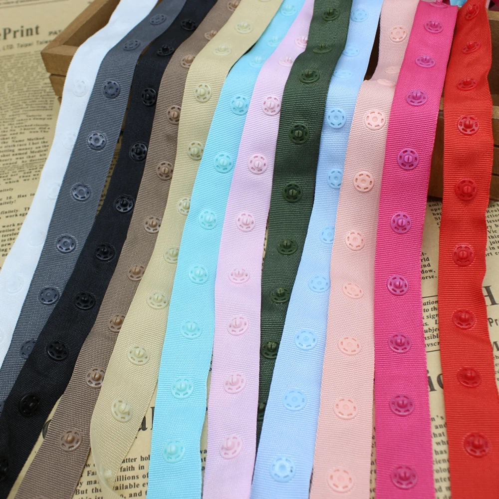 2-5yards-lot-colourful-plastic-snap-button-ribbon-tape-trim-for-garment ...