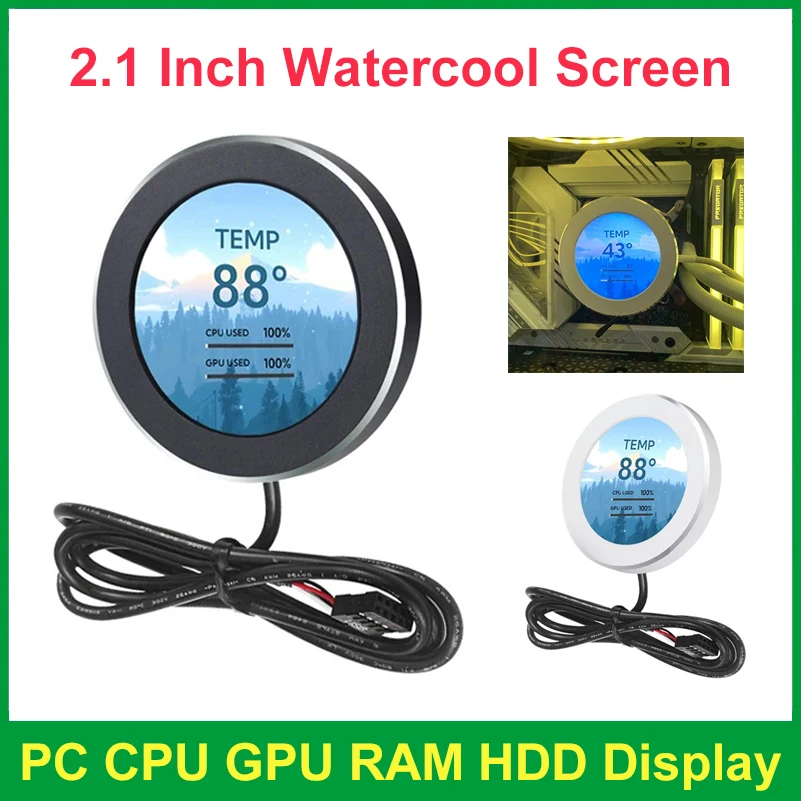 USB-2-1-Inch-Watercooler-Screen-480x480-IPS-Secondary-Screen-Round-LCD ...
