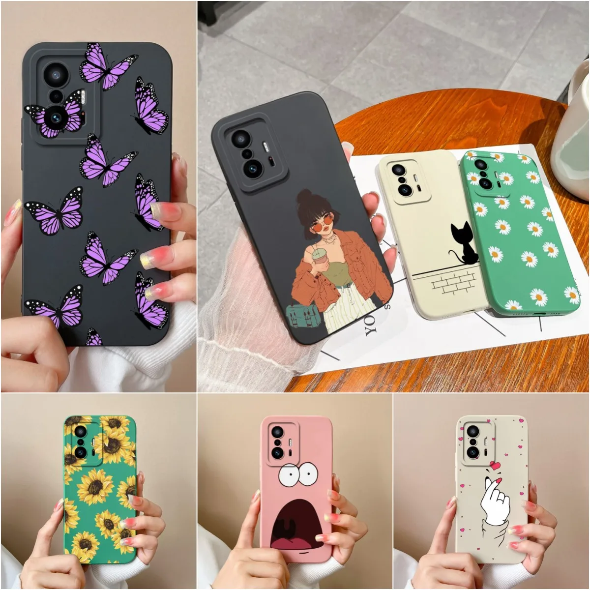 Phone Case For Xiaomi 11T Pro 11TPro Back Cover Sunflower Butterfly ...