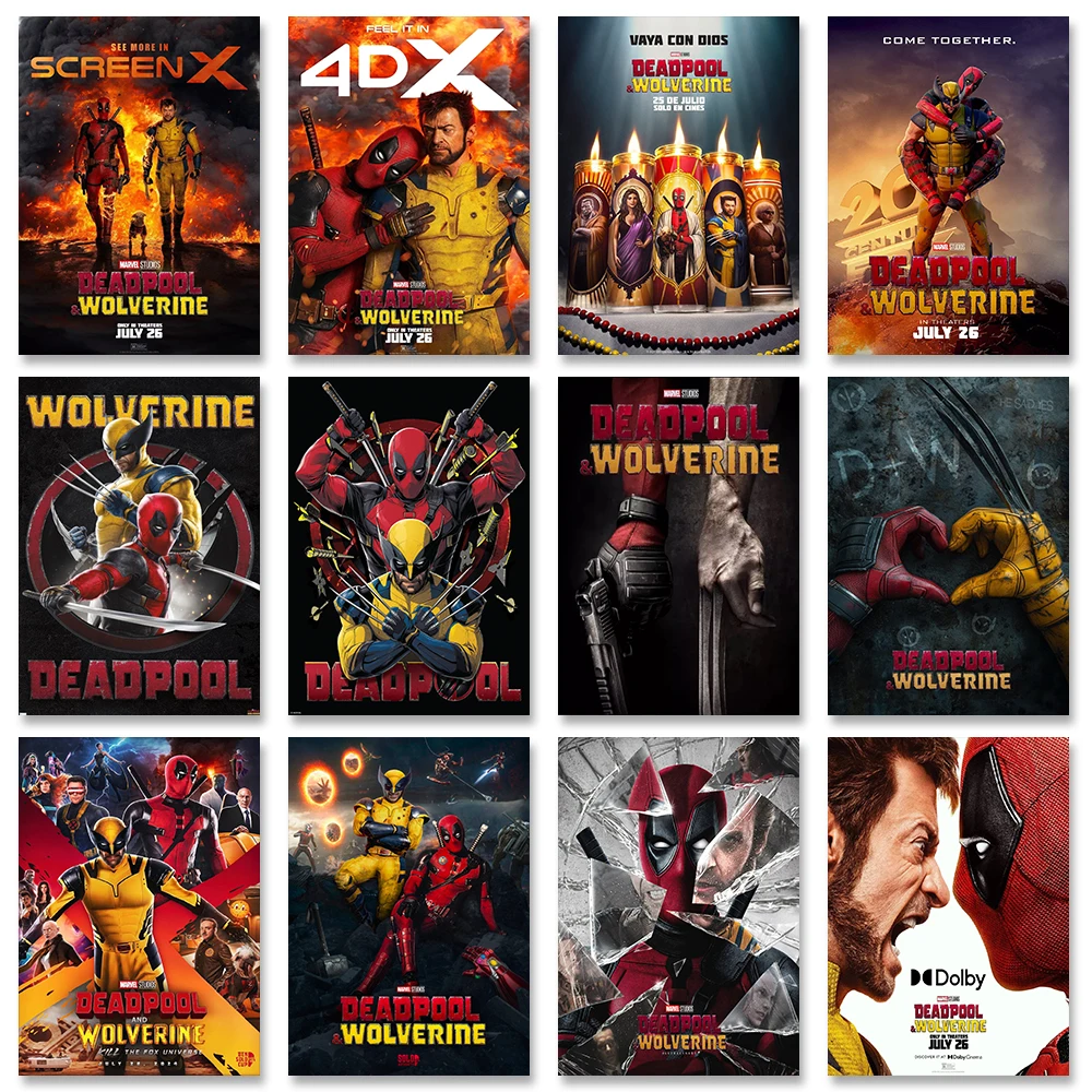 P-ster-de-pel-cula-de-Marvel-lienzo-de-Lobezno-de-Deadpool-Impresi-n-de ...