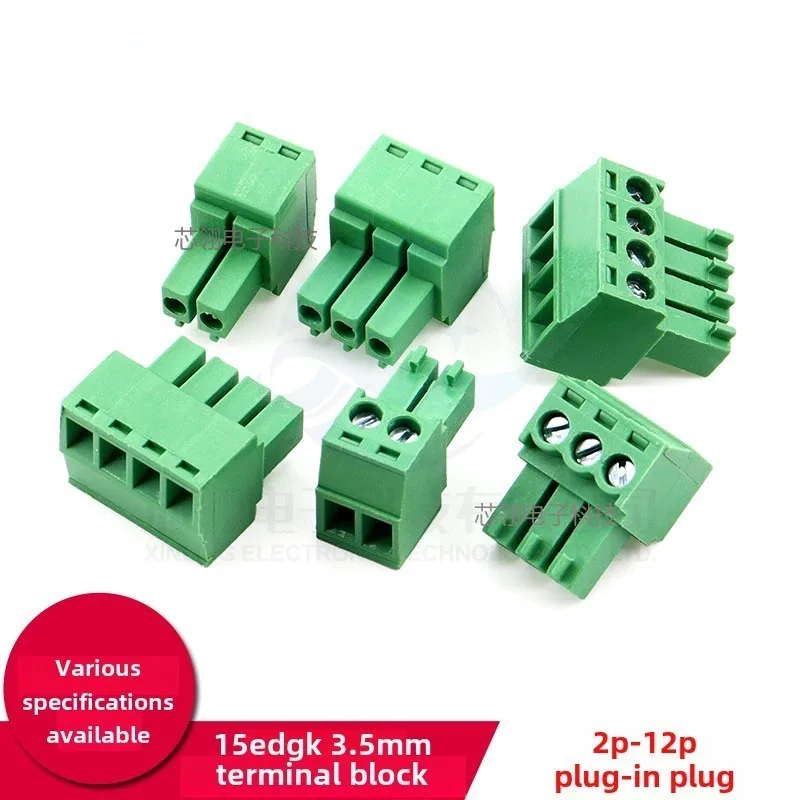5pcs 2EDGK Green terminal plug type pcb Phoenix terminal 3.5mm Circuit ...