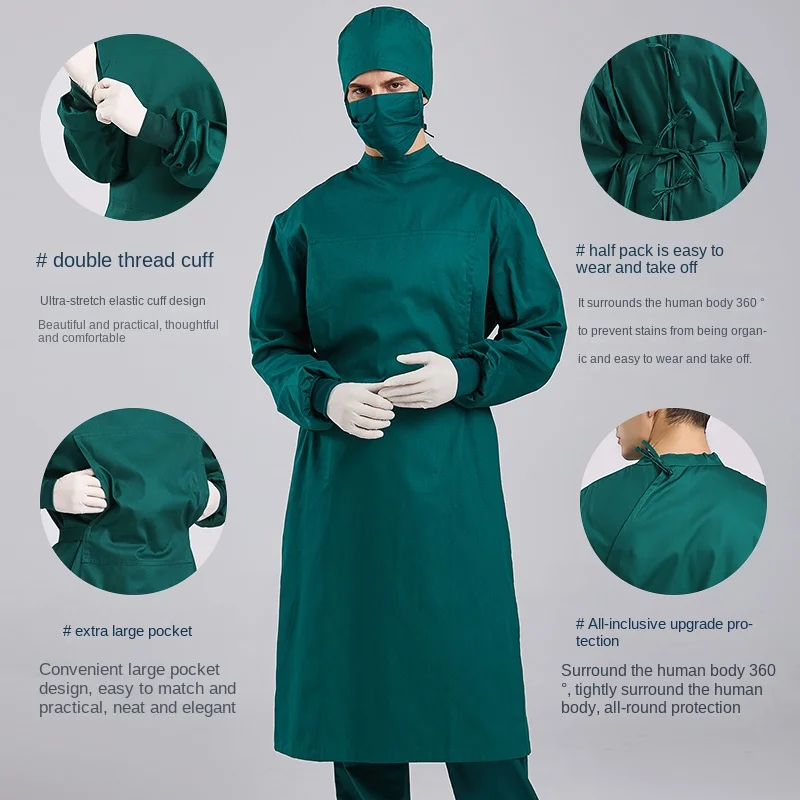 Surgical-gown-cotton-surgical-clothes-coat-operating-room-disposable ...
