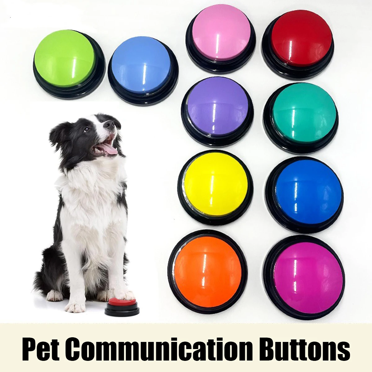 New Dog Communication Buttons Pet Training Voice Recording Button 30 ...