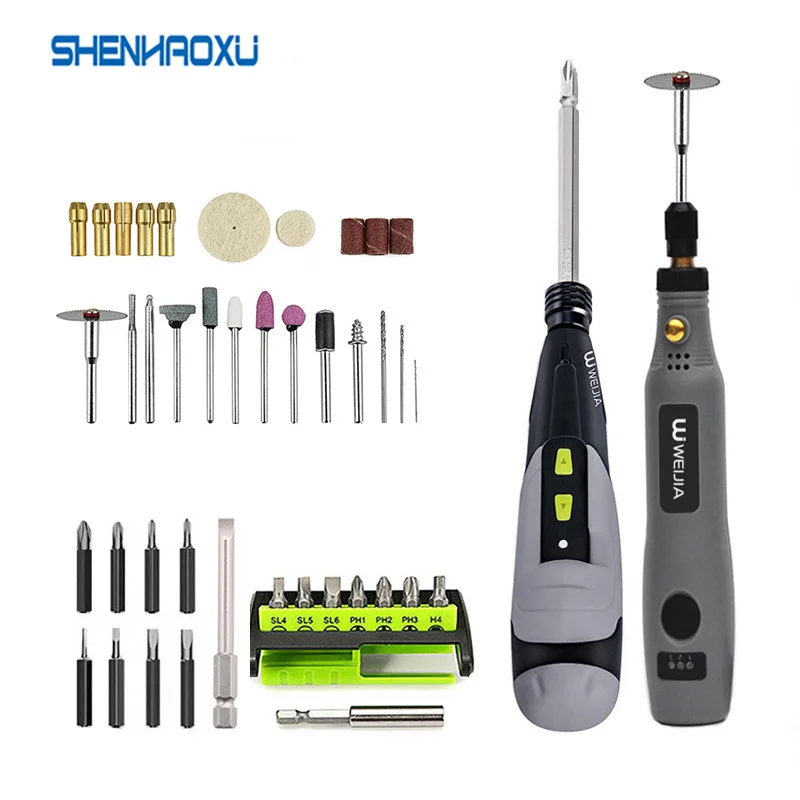 Cordless Electric Screwdriver Mini Grinder Power Tools Set 3.6v Lithium ...