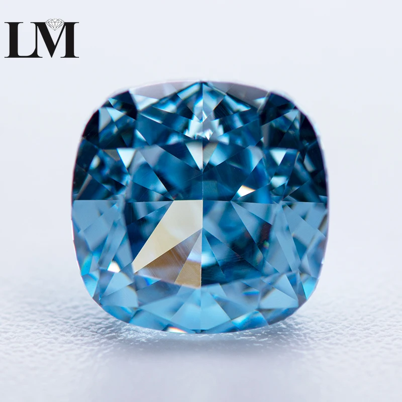 Cubic-Zirconia-Stone-Fancy-Blue-Color-Cushion-Shape-4k-Crushed-Ice-Cut ...