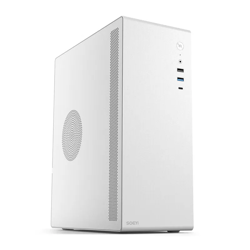 Soeyi Sparrow V100 비즈니스 오피스 홈 데스크탑 PC 메인 박스 데스크탑 미니 소형 섀시 (M ATX ITX 마더 ...