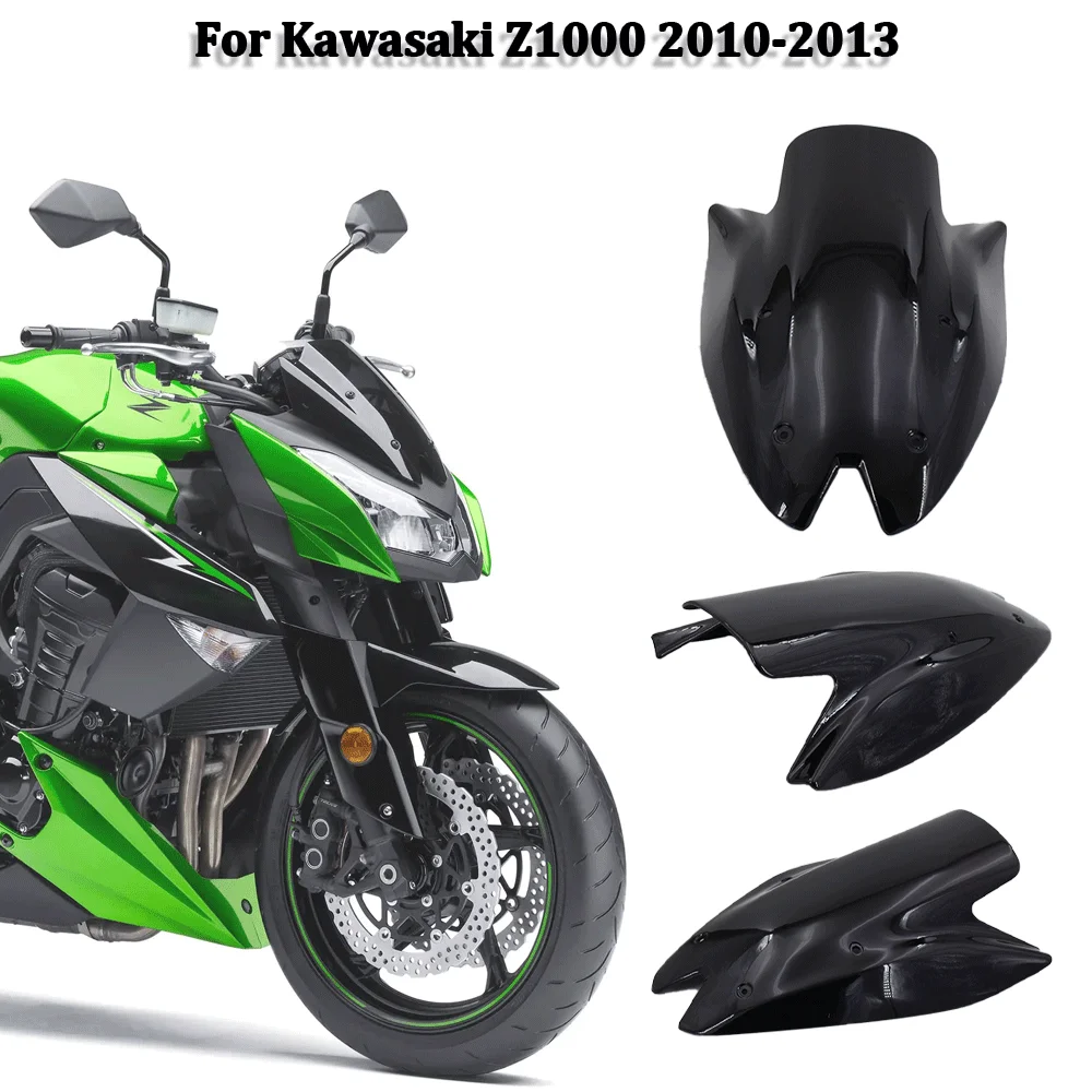 For-Kawasaki-Z1000-2010-2013-Windscreen-Windshield-Shielda-Double ...