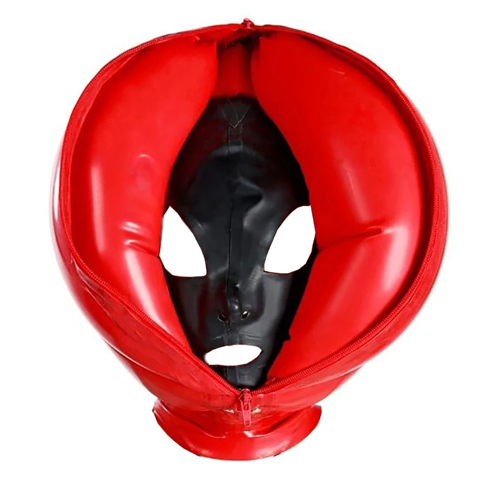 Red Black Latex Mask Halloween Rubber Cocoon Head Outer Inflatable ...