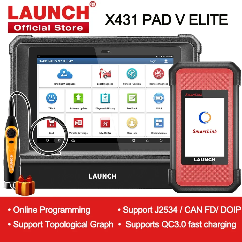 2023-New-LAUNCH-X431-PAD-V-Car-Diagnostic-Tools-J2534-CAN-FD-Online-ECU ...