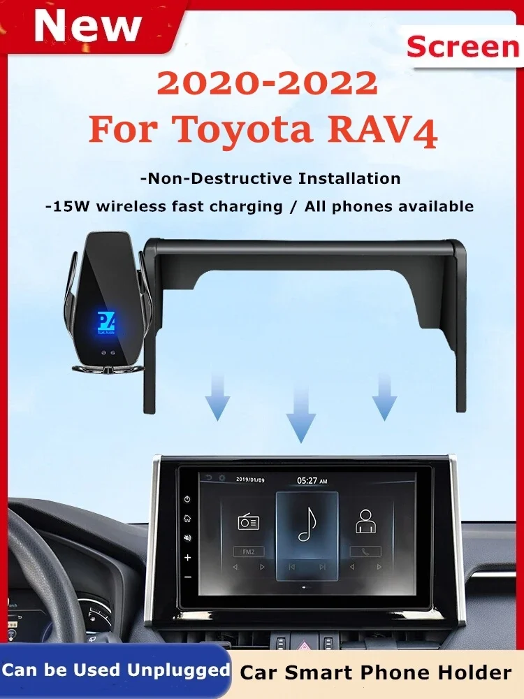 2020-2022-For-Toyota-RAV4-Car-Screen-Phone-Holder-Wireless-Charger ...