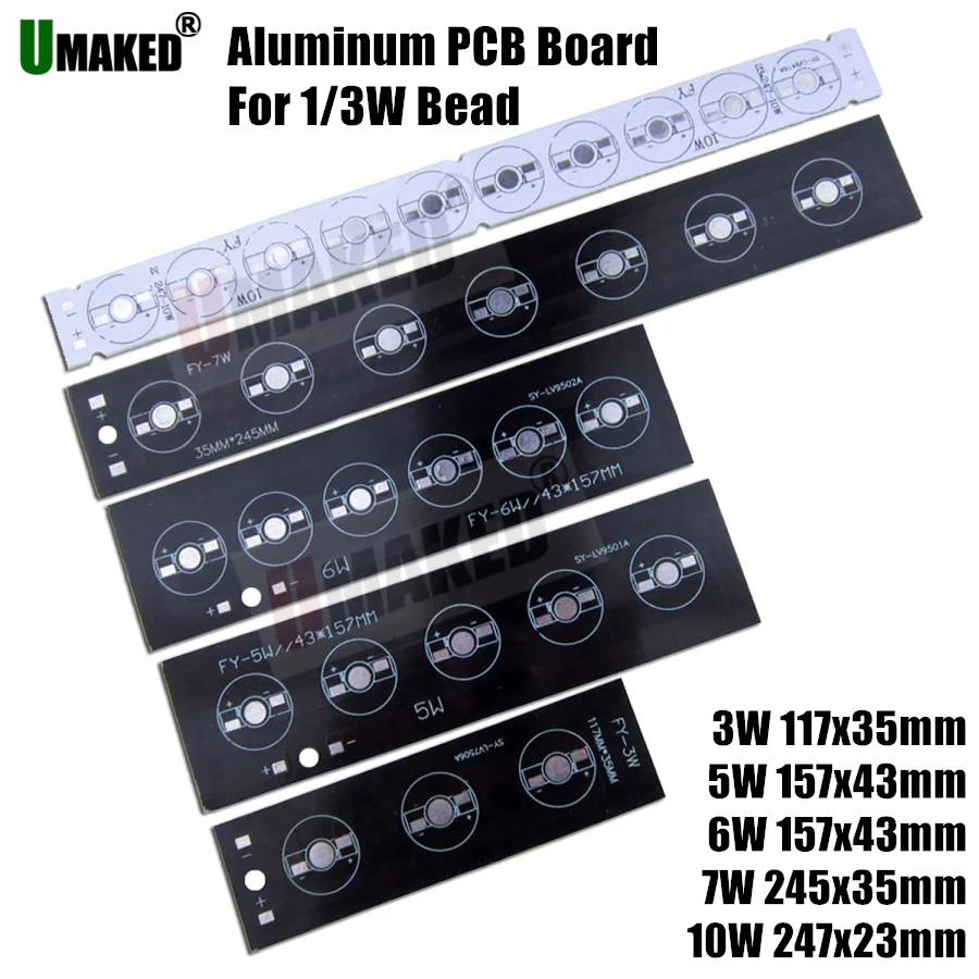 10pcs 3W 5W 6W 7W 10W led aluminum PCB plate board for high power 1/3W ...