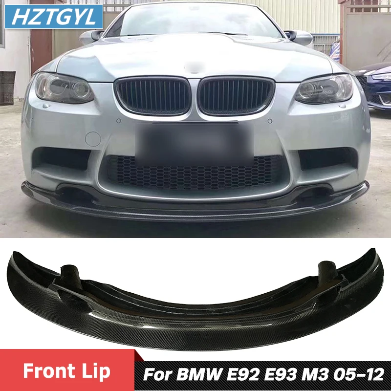 Gt4 estilo material de fibra de carbono amortecedor dianteiro spoiler pá para bmw série 3 e92 ...