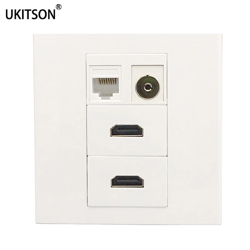 HDMI-Compatible-Faceplate-2-Ports-HDMI2-0-With-RJ45-LAN-Socket-TV ...