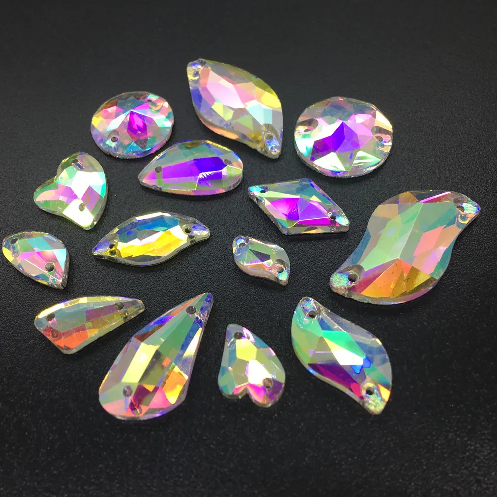 TopStone-Rich-Shapes-Quality-Glass-Sewing-Rhinestone-AB-Flatback-Sew-On ...