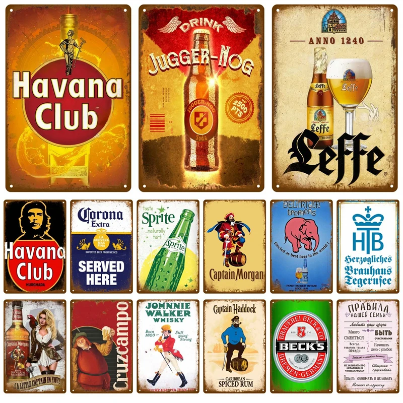 Beer-Tin-Sign-Rum-Brand-Vintage-Metal-Sign-Funny-Poster-Home-Decor-For ...