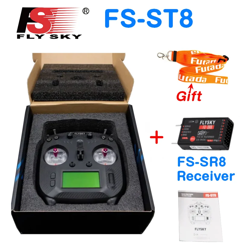 FLYSKY FS-ST8 ANT RGB 어시스턴트 3.0 라디오 송신기, FS-SR8 수신기 포함, RC 비행기 자동차 보트 ...