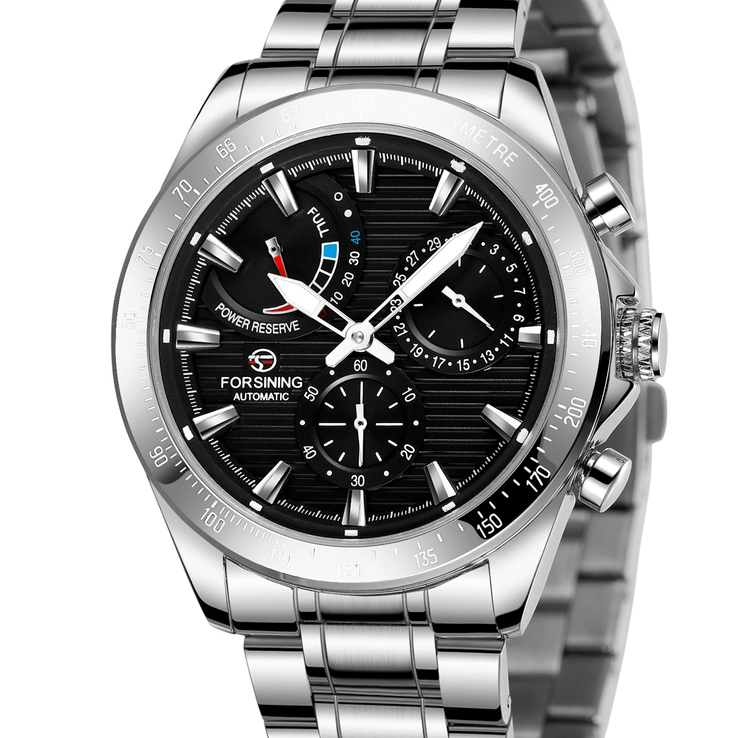 Forsining-Fashion-Mens-Power-Reserve-Design-Date-Automatic-Watch-White ...