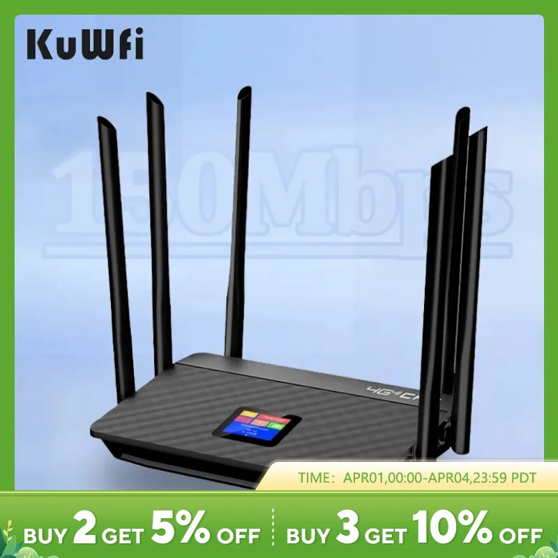 KuWFi-4G-Lte-Wifi-Router-150Mbps-Wireless-CPE-Router-with-6pcs-High ...