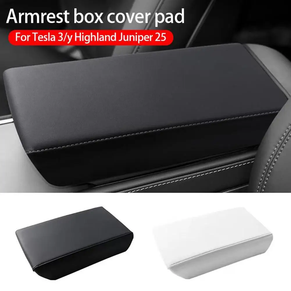 For Tesla Model 3 19-23 Central Control Armrest ABS+Leather Protective ...