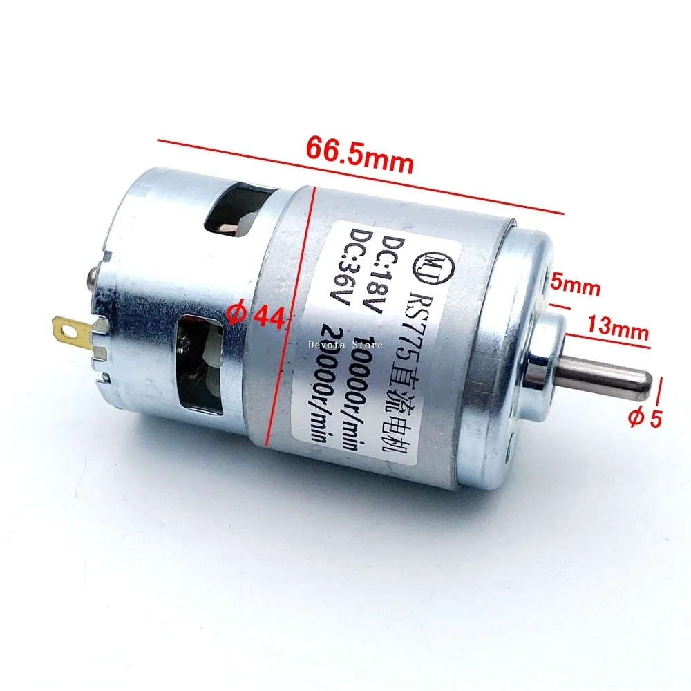 RS-775 DC 12V 24V 36V 48V 60V Dual Ball bearing MOTOR 3400RPM 10000RPM ...