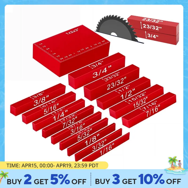 15Pcs-Setup-Blocks-Height-Gauge-Set-Precision-Aluminum-Setup-Bars-for ...