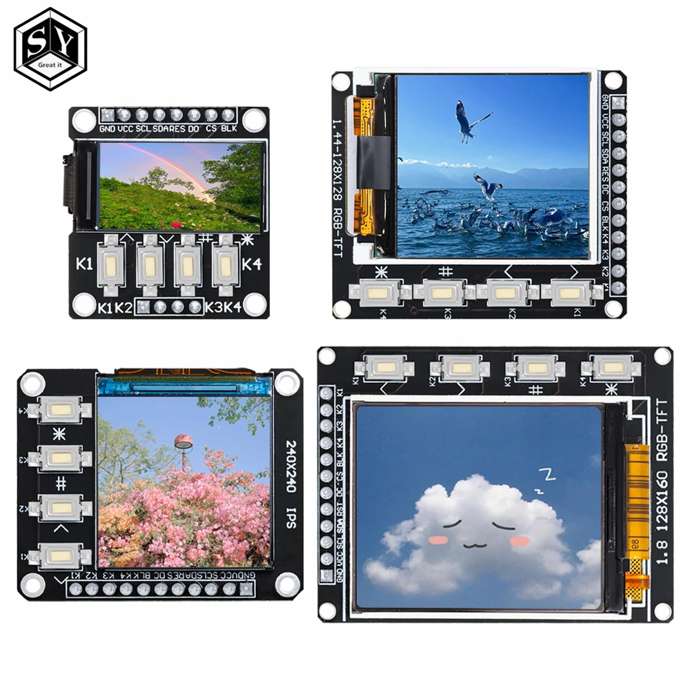 0.96/1.3/1.44/1.8 Inch TFT Color Screen LCD Display Module with 4key ...