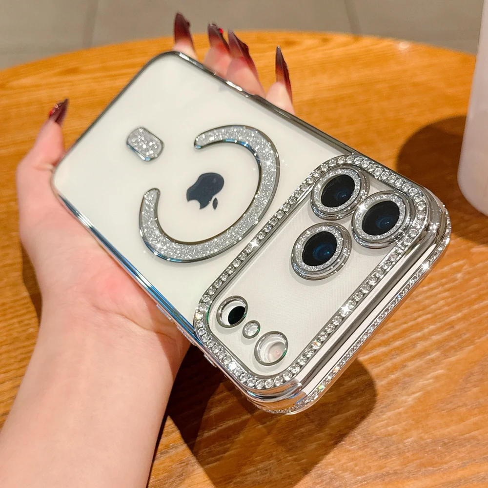 Luxury Bling Rhinestone Camera Clear Soft Phone Case For iPhone 17 Air ...