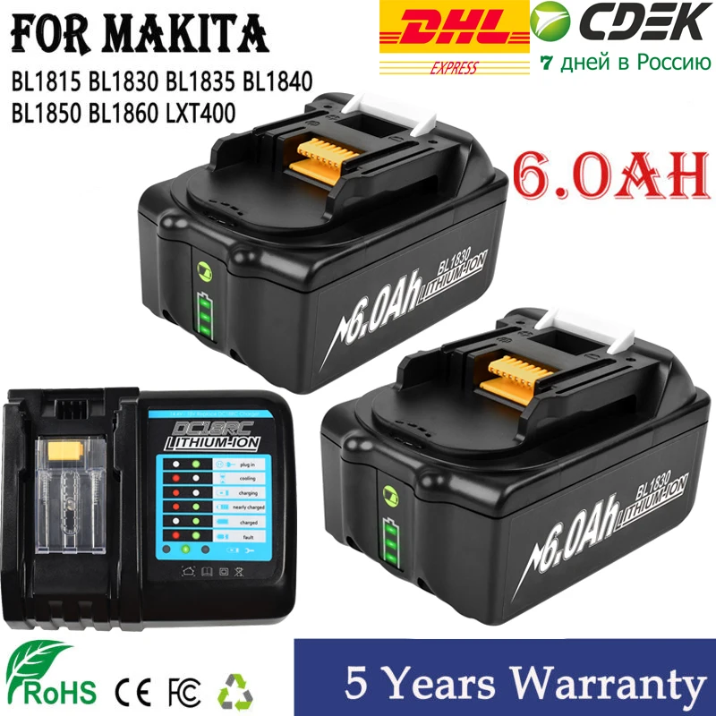 18V batterie for makita bl1850b li-ion 18v 6Ah BL1840B BL1860 BL1890 BL1815 BL1830 BL1835 BL1845 ...