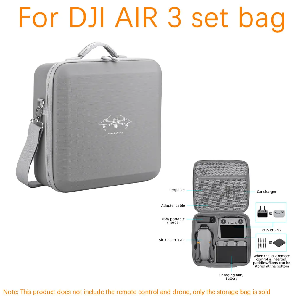 Shoulder-Bag-for-DJI-AIR-3-Case-PU-Watertight-Case-Handbag-for-DJI-RC-2 ...