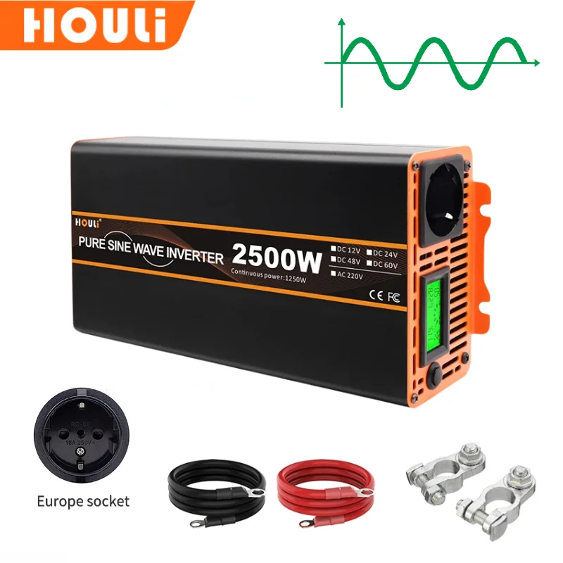 Pure-Sine-Wave-1600w-2500w-Korean-Style-Inverter-12V-24V-48V-To-220V ...