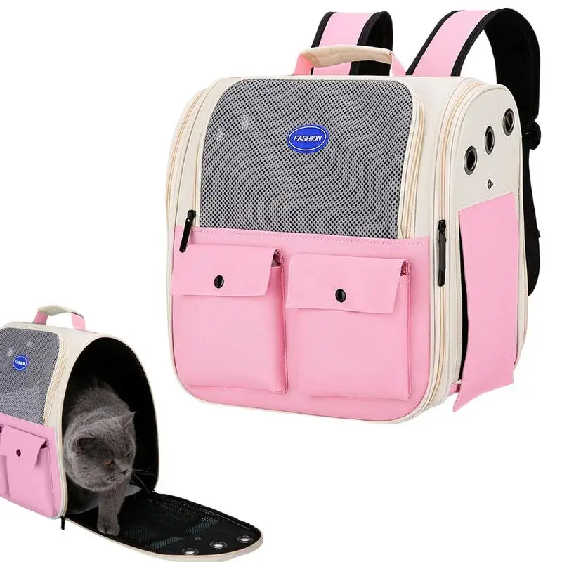 Kitten-Backpack-Portable-Breathable-Mesh-Pet-Travel-Backpack-Foldable ...