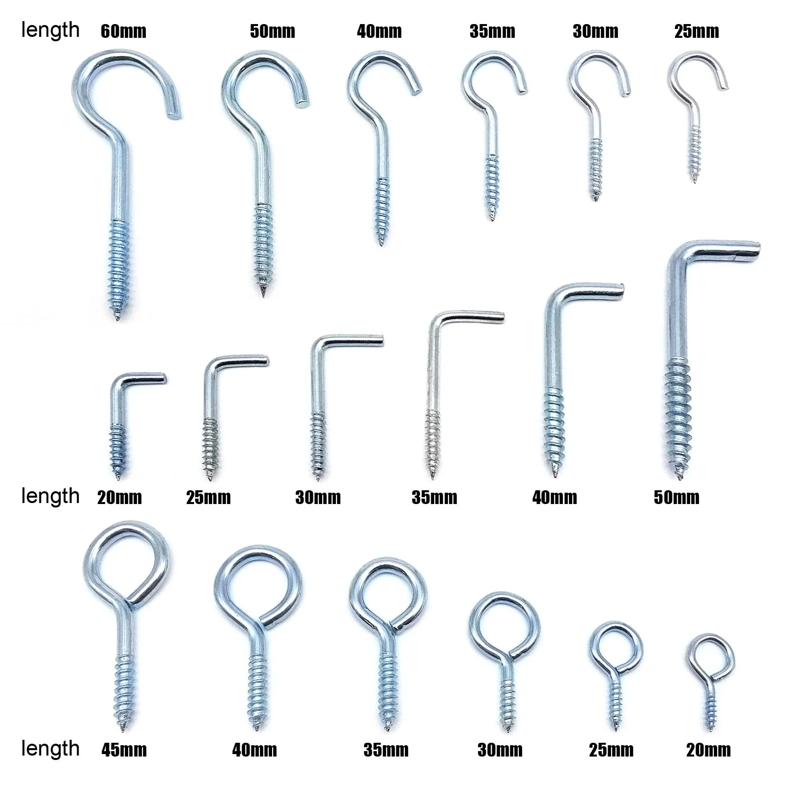 25X-Zilver-Foto-Lamp-Licht-Kast-Plant-Meubels-Gordijn-Draad-Eye-Bolt ...