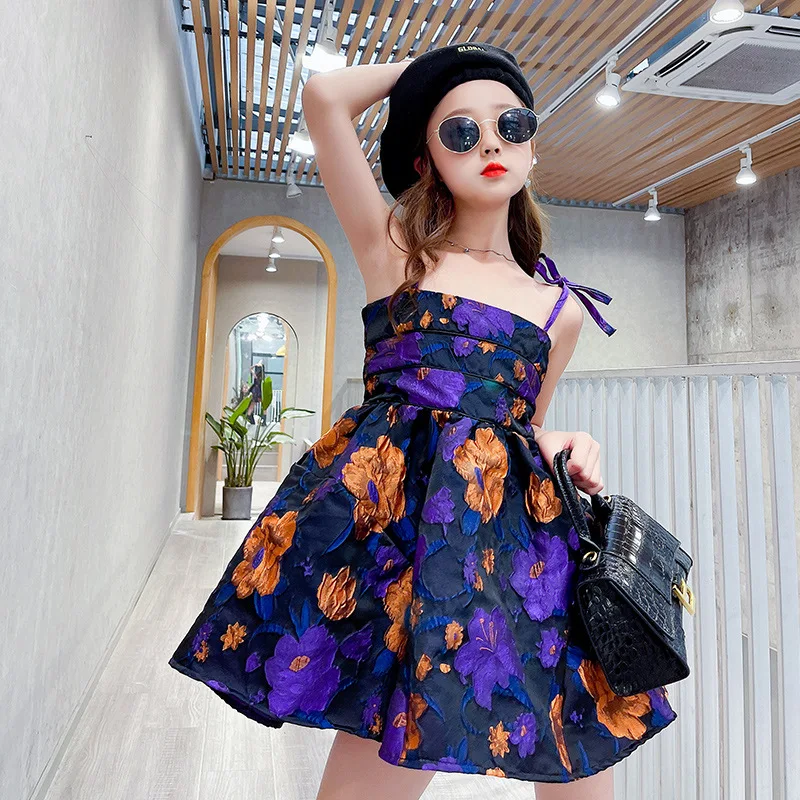 Teenage Girls Elegant Dresses Summer Kids Party Clothes Costume ...