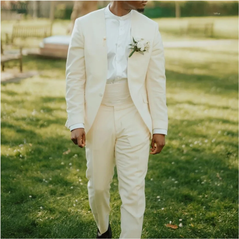 Ivory-Wedding-Suits-for-Men-One-Button-Groom-Blazer-Sets-terno ...